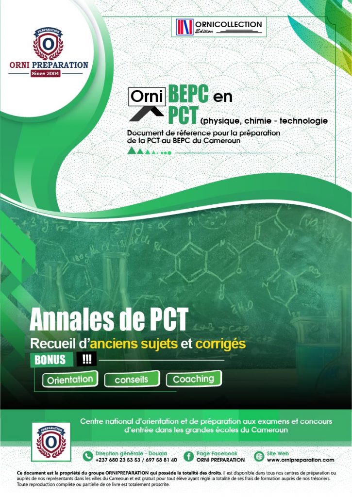 Annales de PCT au BEPC - Orni Preparation