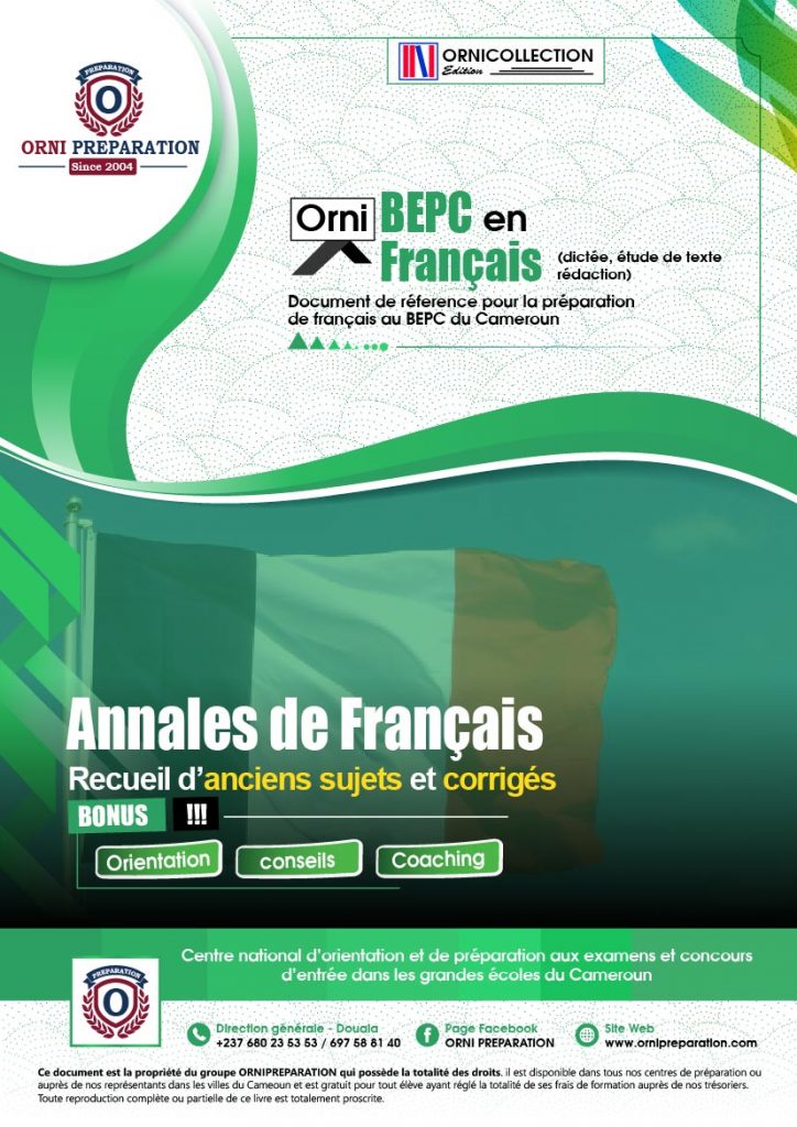 Annales de français au BEPC - Orni Preparation